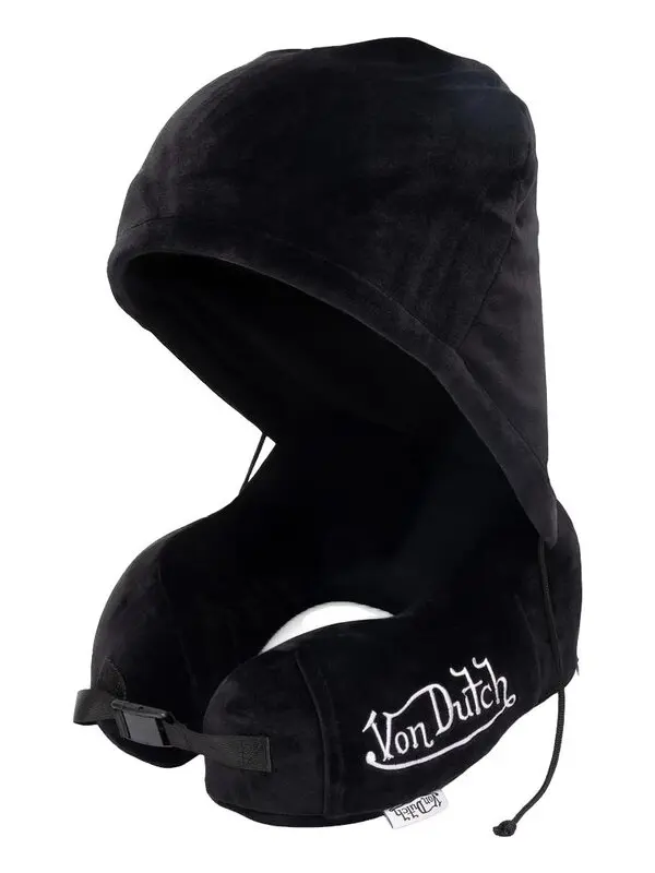 VON DUTCH Eyeconic Hooded Travel Neck Pillow - Black