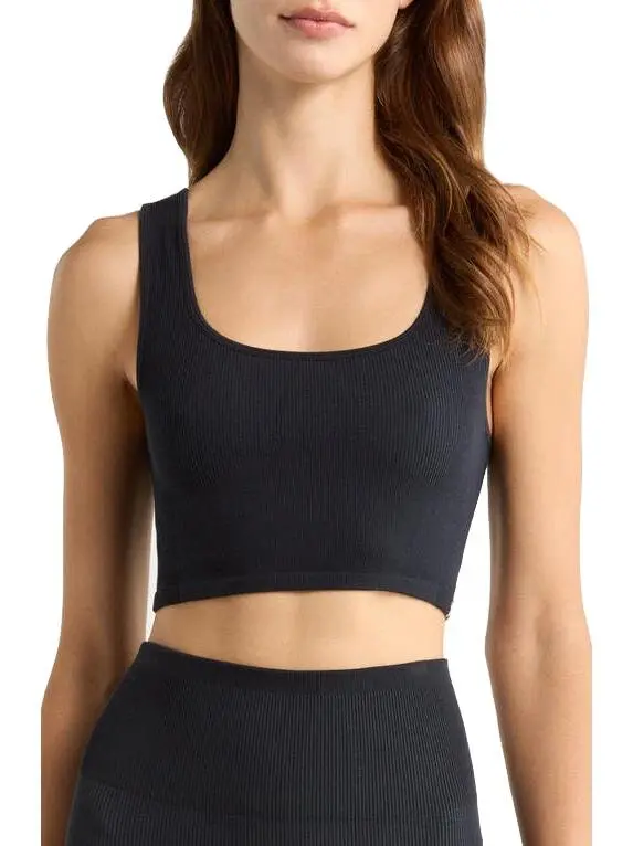 Lunya Seamless Flow Square Neck Bralette - Immersed Black