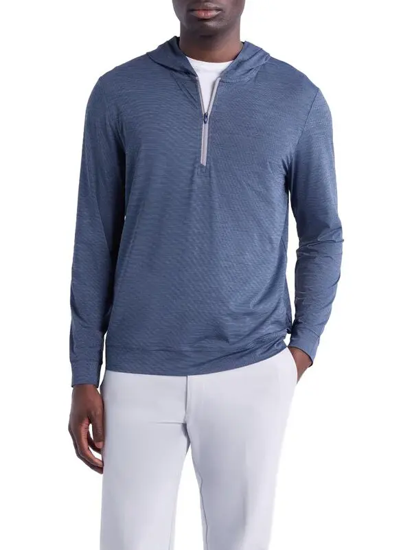 Johnnie-o Bixler Hooded Quarter Zip Pullover - Navy