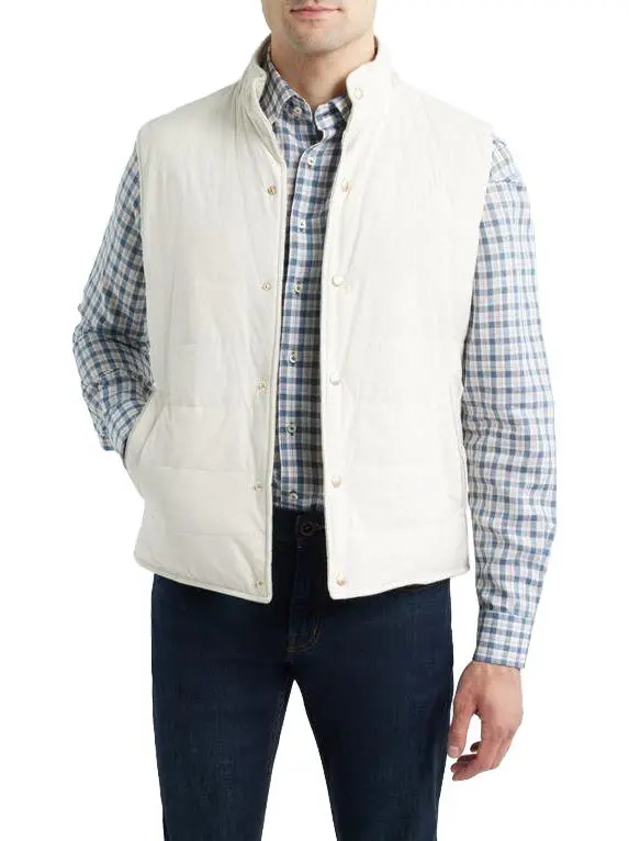 Johnnie-o Sandhills Quilted Snap-up Vest - Stone