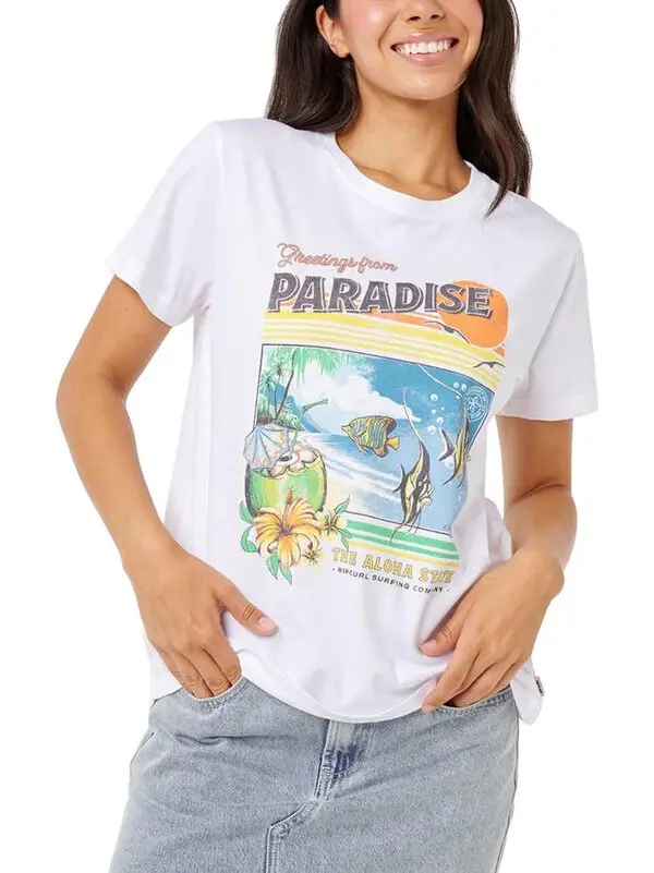 Rip Curl Paradise Graphic T-shirt - Optical White