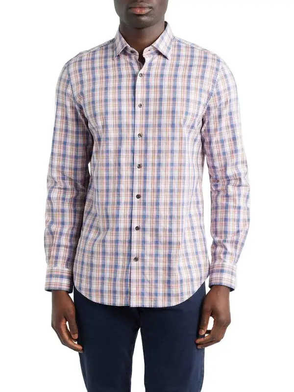 Johnnie-o Jordi Plaid Button-up Shirt - Lollipop