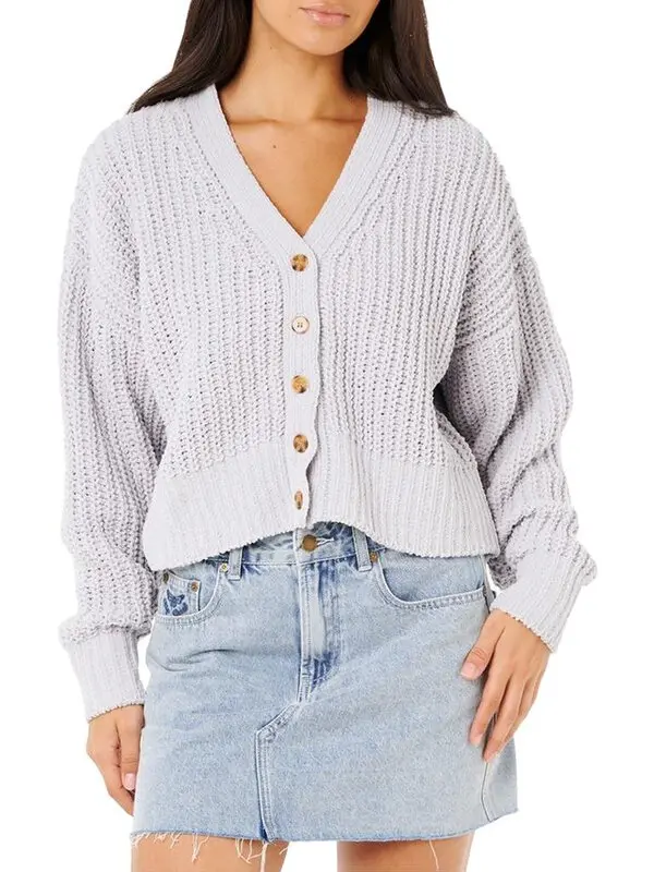 Rip Curl Relaxed Fit Knit Cardigan - Grey
