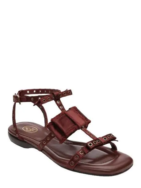 Ash Studded Ankle Strap Slide Sandal - Marsala