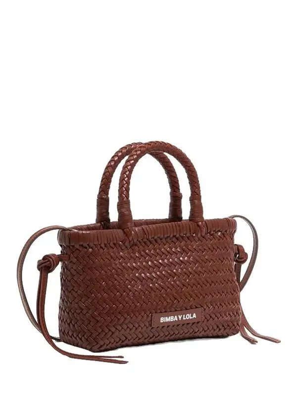 Bimba Y Lola Plaited Leather Mini Bag - Nut