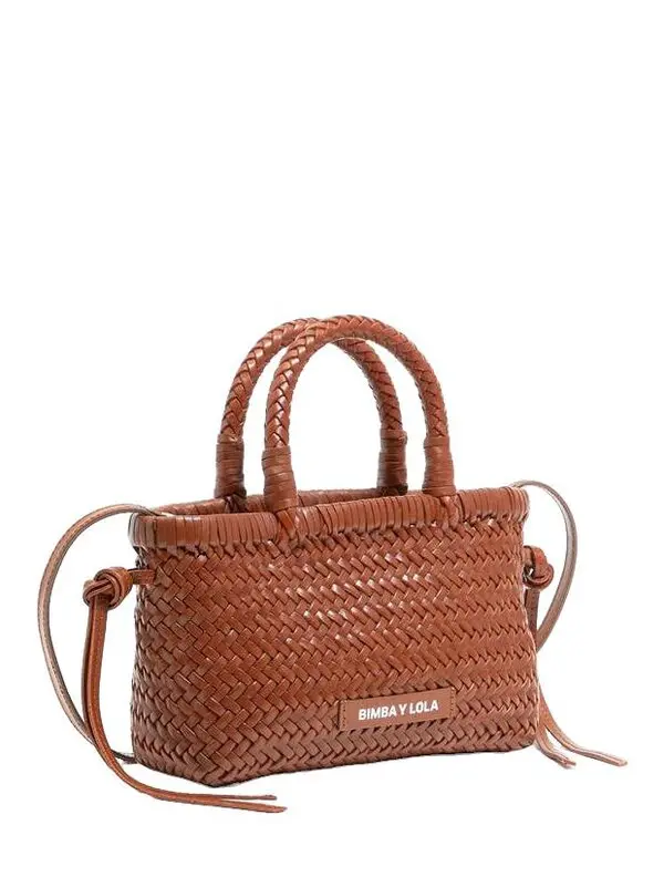 Bimba Y Lola Plaited Leather Mini Bag - Nut