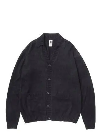 VOWELS Relaxed Fit Alpaca Wool Cardigan - Black