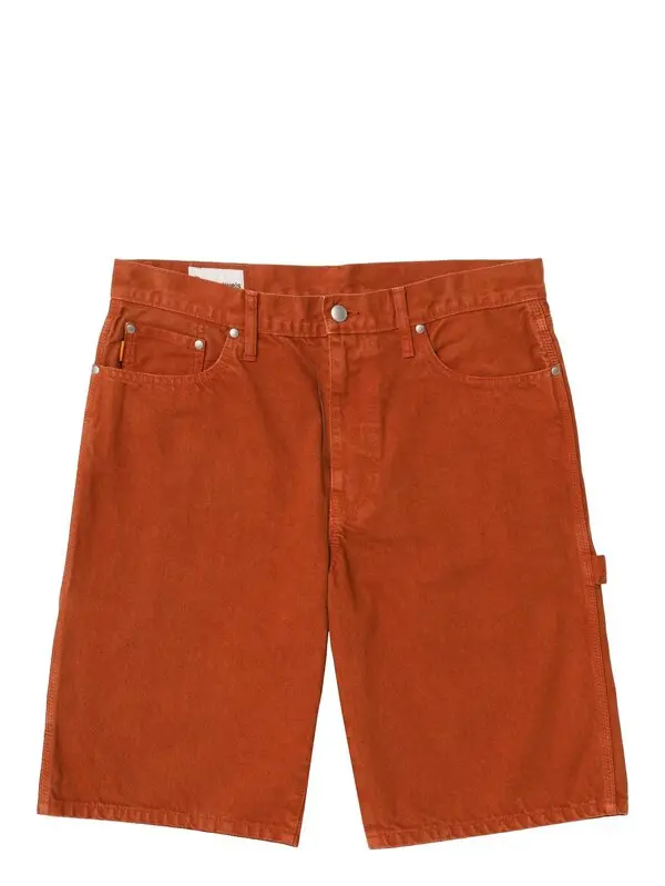 VOWELS Denim Painter Shorts - Persimmon