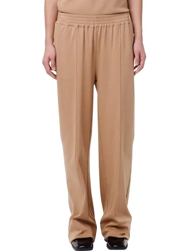 Another Tomorrow Luxe Seamed Wide-leg Lounge Pants - Hazelnut