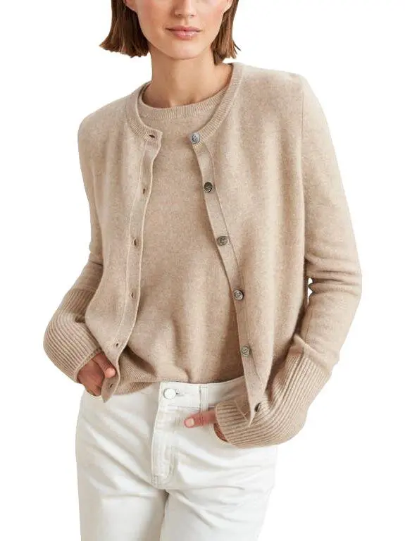 LA LIGNE Solid Lean Lines Cardigan - Tan