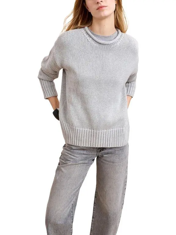 LA LIGNE Marina Rollneck Cotton Sweater - Grey