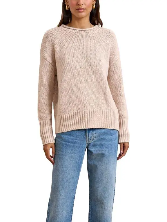 LA LIGNE Marina Rollneck Cotton Sweater - Light Tan