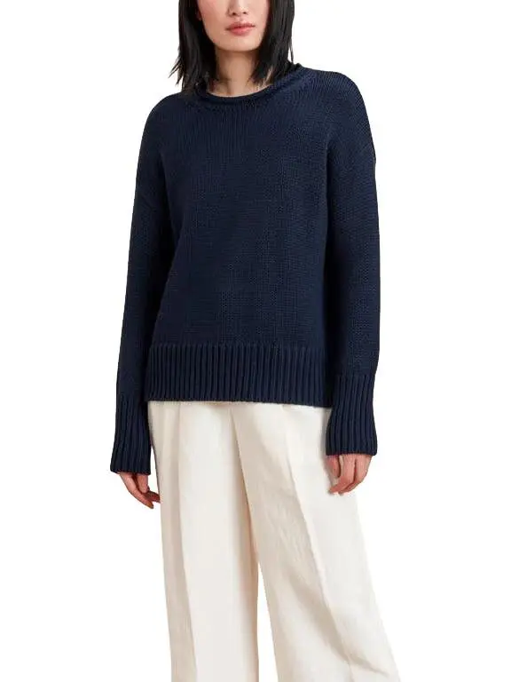LA LIGNE Marina Rollneck Cotton Sweater - Navy