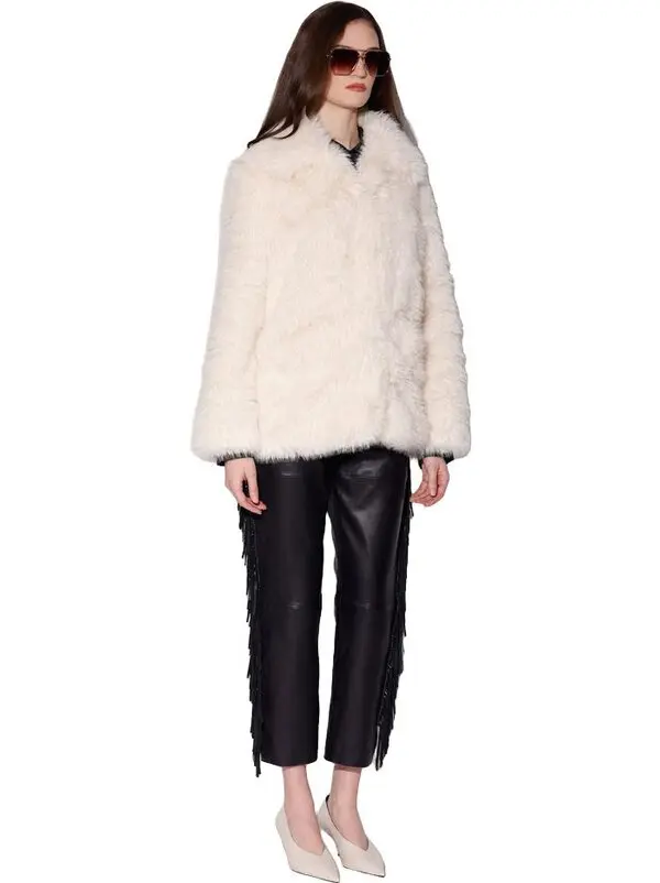 Walter Baker Beckett Faux Fur Coat - Vanilla Faux Fur