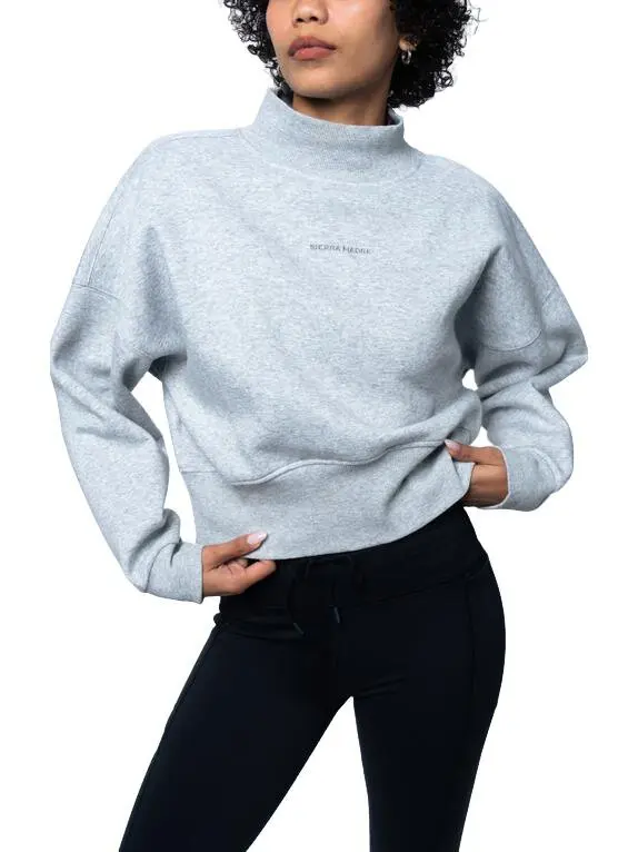 SIERRA MADRE GOLF Sportfleece Mock Neck Pullover - Heather Grey
