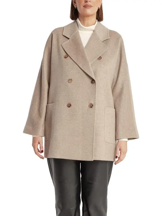 1982 Cashmere Double-breasted Short Coat - Natural Brown