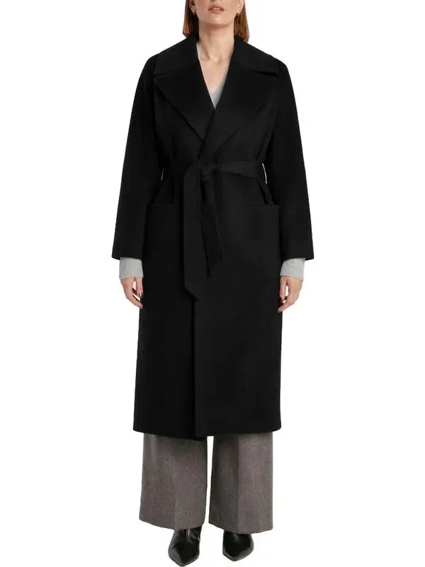 1982 Pure Cashmere Belted Midi Coat - Black