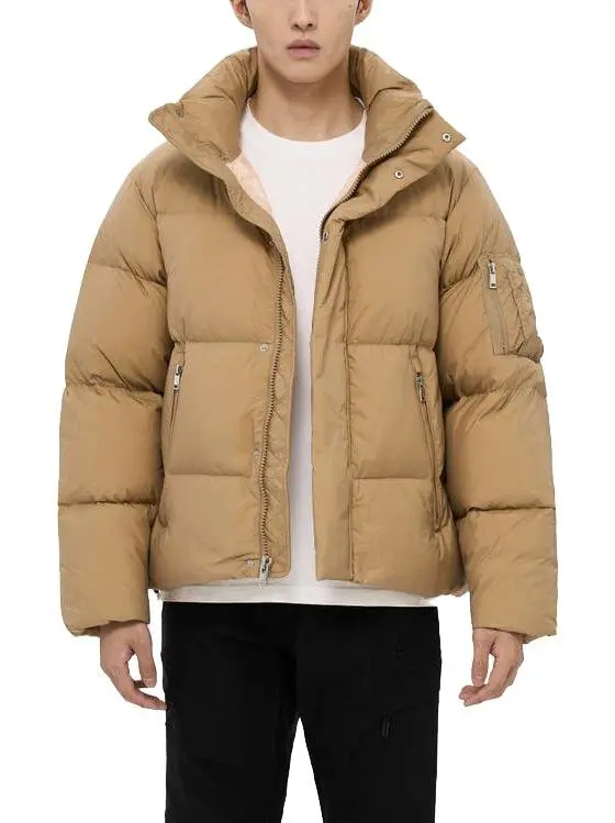 ALPHA STYLE Leverett Cropped Down Puffer - Beige