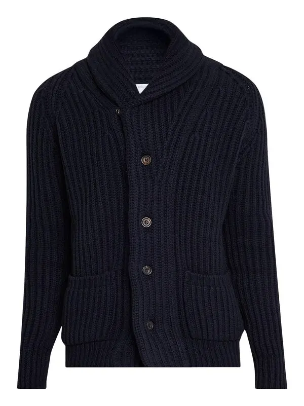 Anderson & Sheppard Rib-knit Cashmere Cardigan - Navy