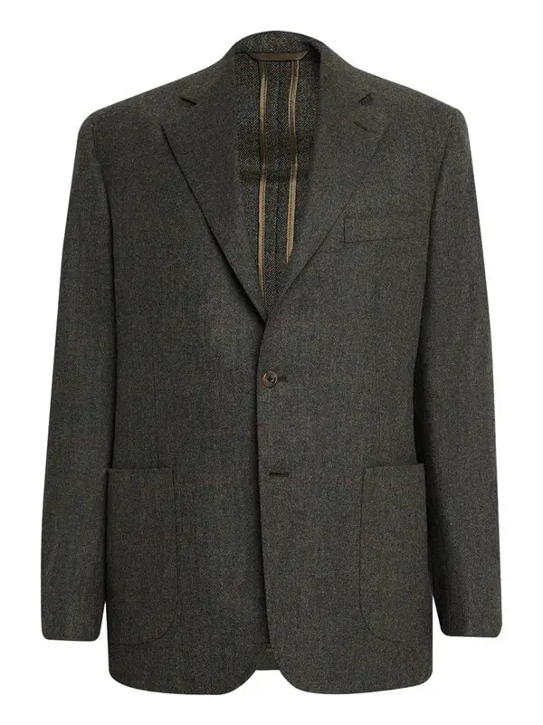 Anderson & Sheppard Single-breasted Wool Cashmere Sport Coat - Dark Green