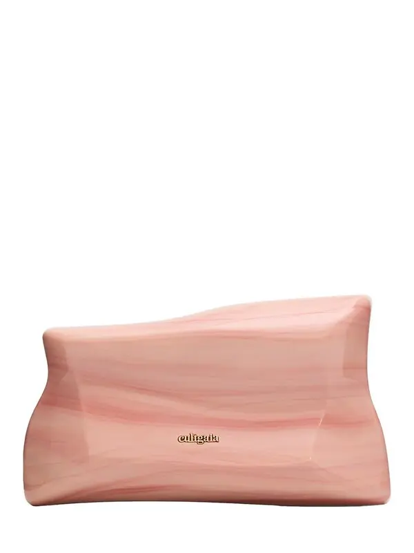 Cult Gaia Malaya Sculptural Marbled Acrylic Clutch - Rose Water