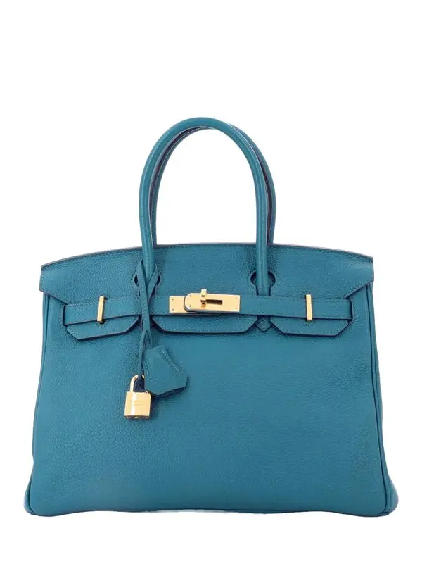 HERMES Birkin 30 Handbag Blue Togo Leather With Gold Hardware - Bleu Izmir