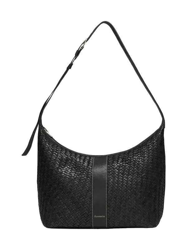 ECOTORIE Frisco Woven Shoulder Bag - Black