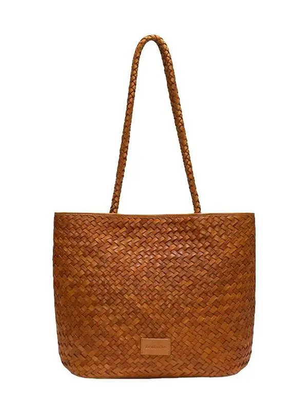 ECOTORIE Lubbock Woven Leather Tote Bag - Tan
