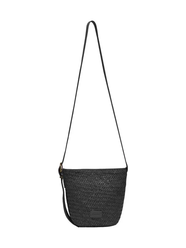 ECOTORIE Waco Leather Bucket Bag - Black