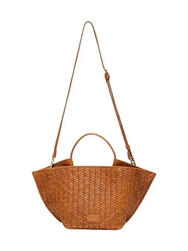 ECOTORIE Small Woven Crossbody Bag - Tan
