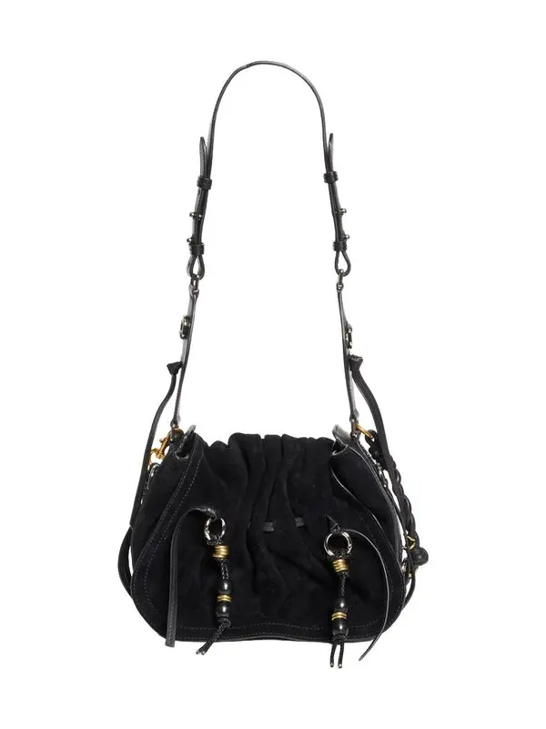Isabel Marant Bolton Suede Hobo Bag - Black/silver