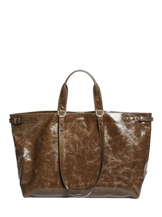 Isabel Marant Winna Leather Tote - Moss Green