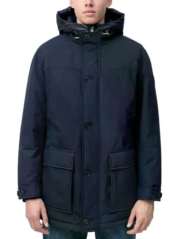BOSS Buttoned Hooded Jacket - Blue