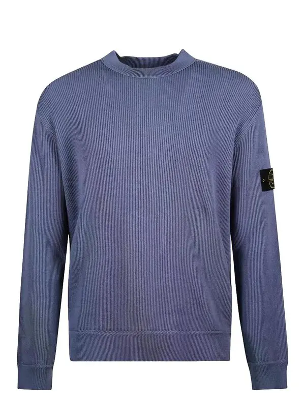 Stone Island Ribbed Patch Sweater - Blue