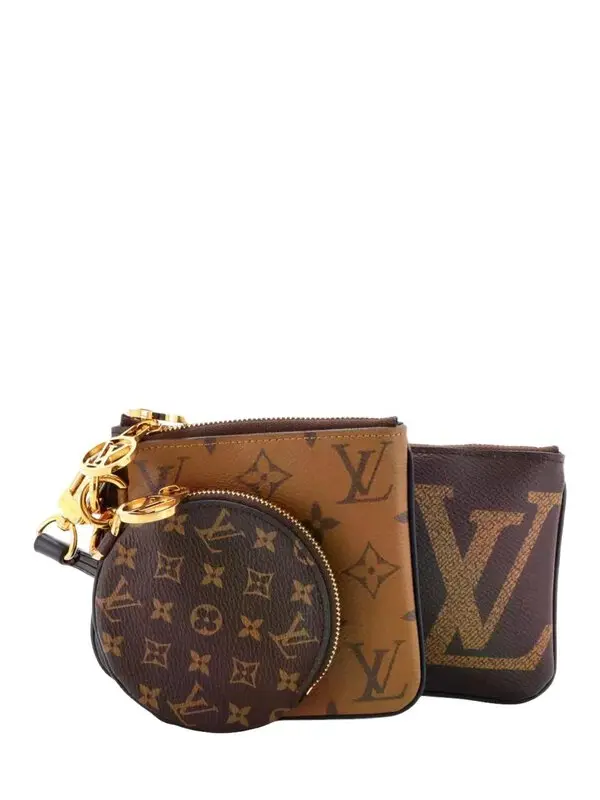 LOUIS VUITTON Trio Pouch Set Reverse Monogram Giant Clutch Bag - Brown
