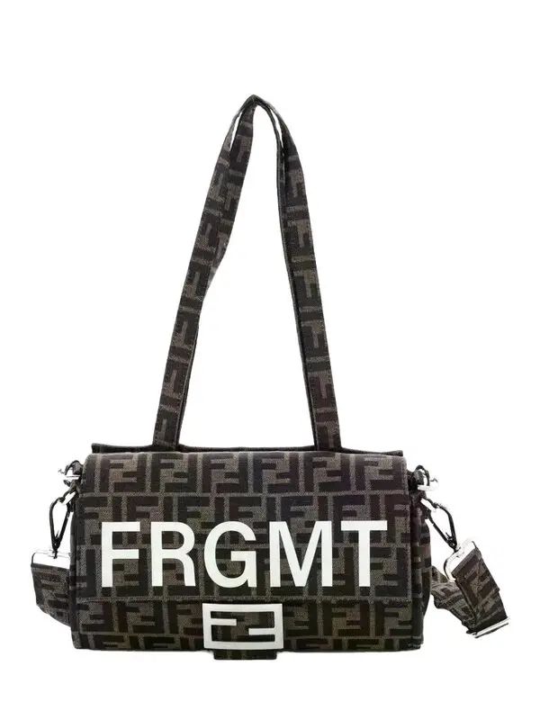 Fendi X Frgmt Foldable Baguette Zucca Canvas Shoulder Bag - Brown