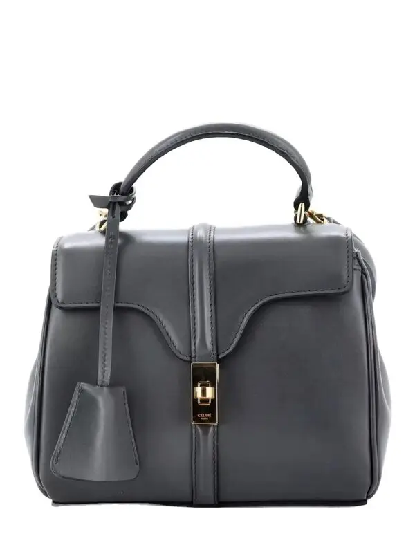 Celine 16 Mini Satchel Smooth Calfskin Top Handle Bag - Grey