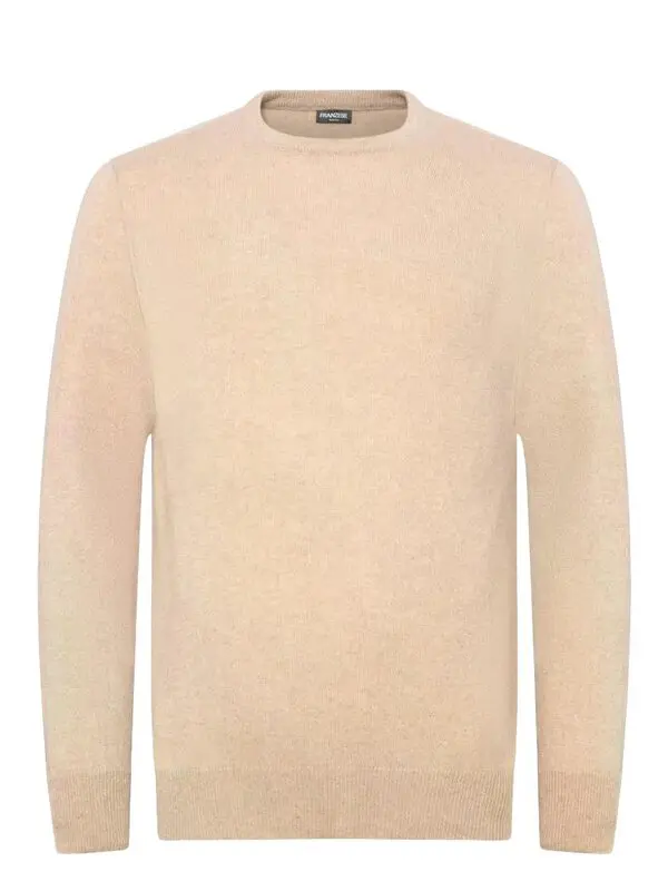 FRANZESE COLLECTION Ribbed Cashmere Crew-neck Sweater - Neutrals