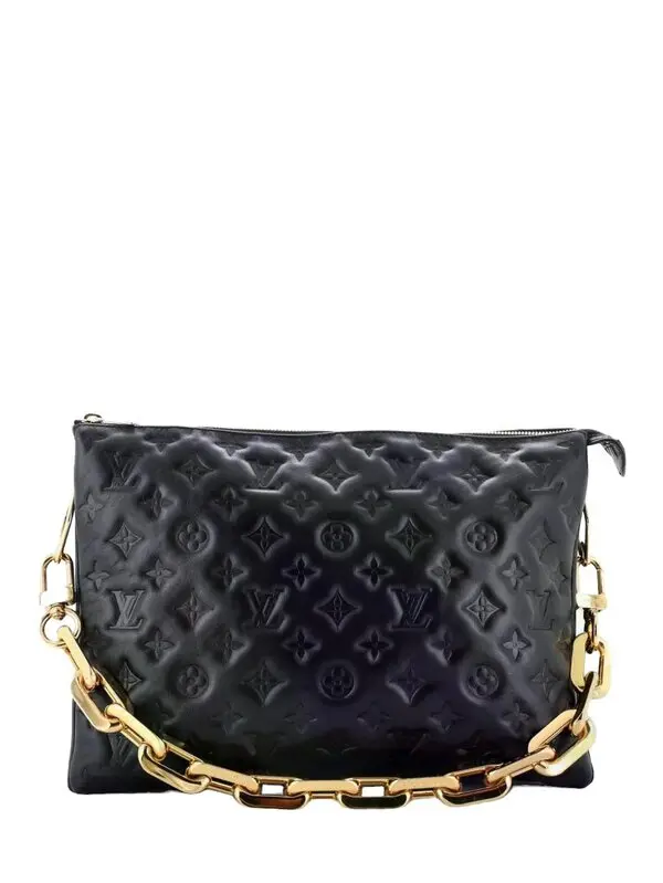 LOUIS VUITTON Coussin Mm Crossbody Bag Monogram Embossed Lambskin - Black