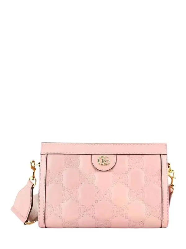Gucci Gg Matelassé Leather Small Shoulder Bag - Pink