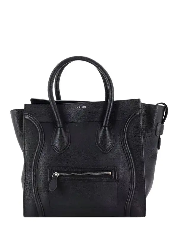 Celine Luggage Bag Grainy Leather Mini Tote - Black