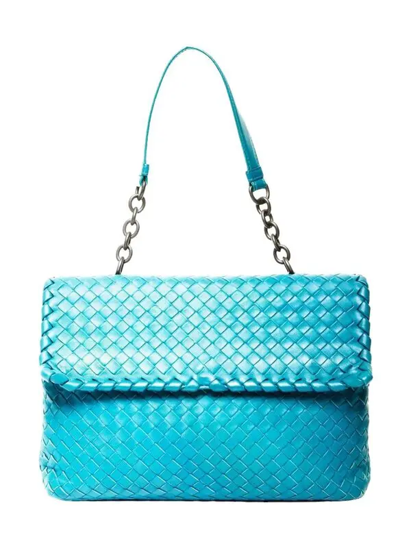 Bottega Veneta Olympia Intrecciato Chain Tote Bag - Blue