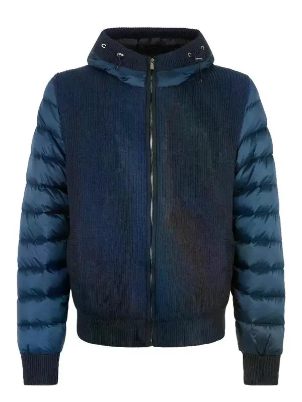 MOORER Hooded Padded Jacket - Blue