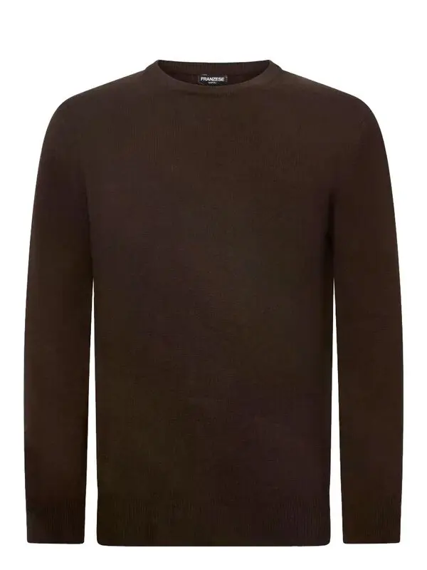 FRANZESE COLLECTION Ribbed Crew-neck Cashmere Sweater - Brown