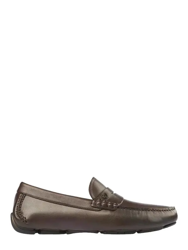 FERRAGAMO Horseshoe Detail Loafers - Brown