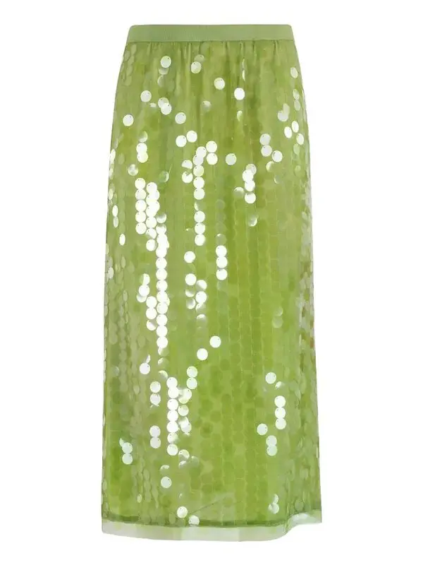 SEMICOUTURE Iris Sequin-embellished Midi Skirt - Green