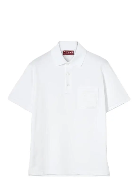 Gucci Cotton Piquet Polo Shirt With Embroidery - White