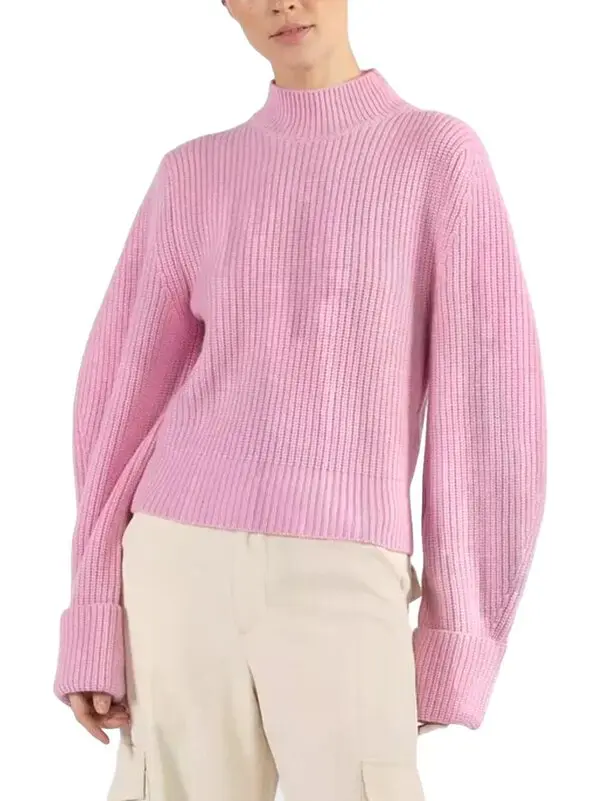 SA SU PHI Ribbed High-neck Sweater - Pink