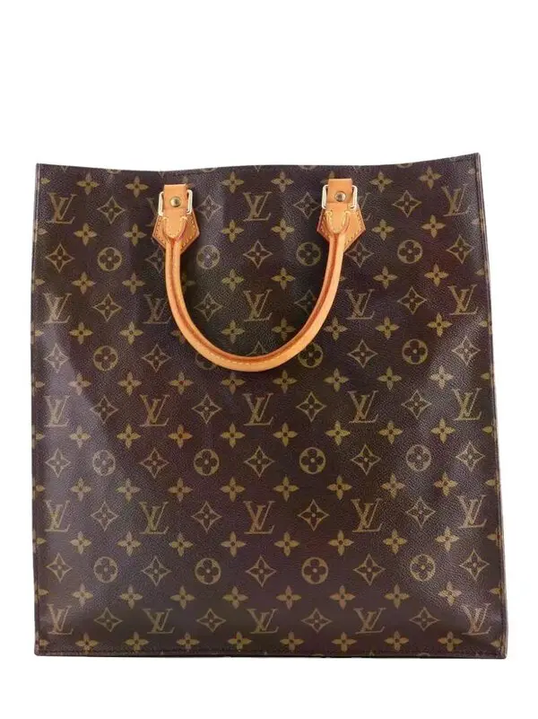 LOUIS VUITTON Sac Plat Monogram Canvas Tote Bag - Brown