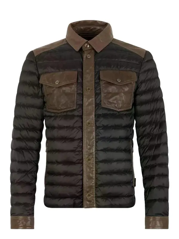 MOORER Buttoned Quilted Jacket - Brown